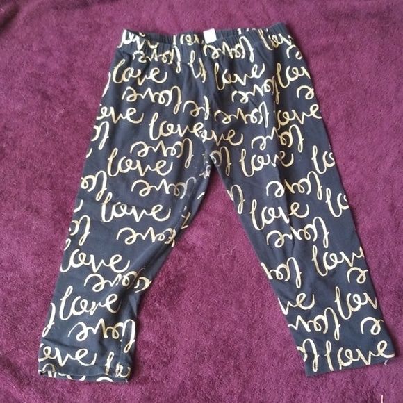 Pants & Jumpsuits | Black And Glod Capri Leggings | Poshmark